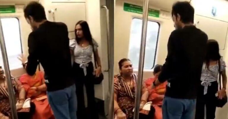 Watch Viral Video: Delhi Metro Couple Fight With Two Women
