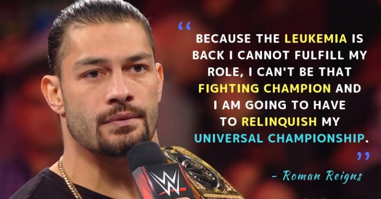 Roman Reigns Suffering From Cancer; Relinquishes WWE Universal Title ...