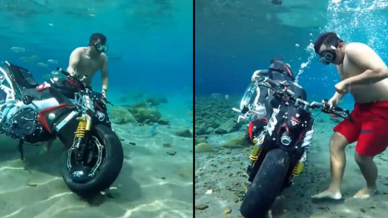 This Underwater Motorcycle Challenge For Adventure Freaks, Watch Video